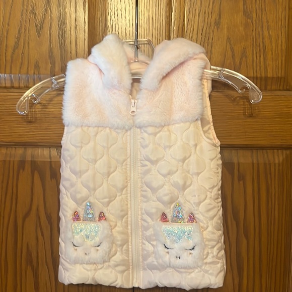 Little Lass | Jackets & Coats | Little Girls Sleeveless Unicorn Jacket ...